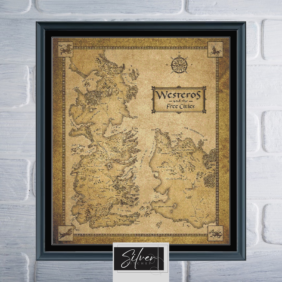 Westeros Map Counted Cross Stitch Pattern Digital Download PDF Chart ...