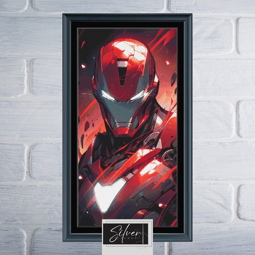 Iron Man Counted Cross Stitch Pattern Digital Download PDF Chart - Etsy