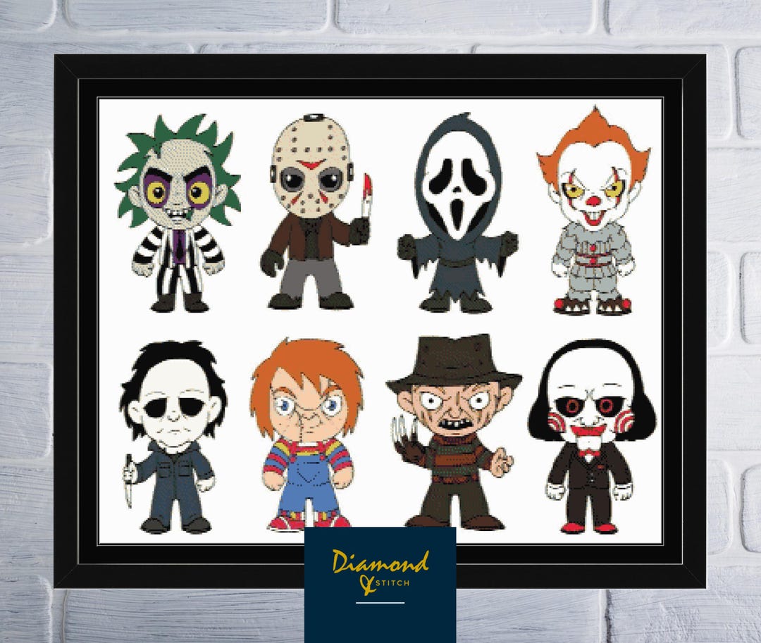 Horror Villains Counted Cross Stitch Pattern | Digital Download PDF ...