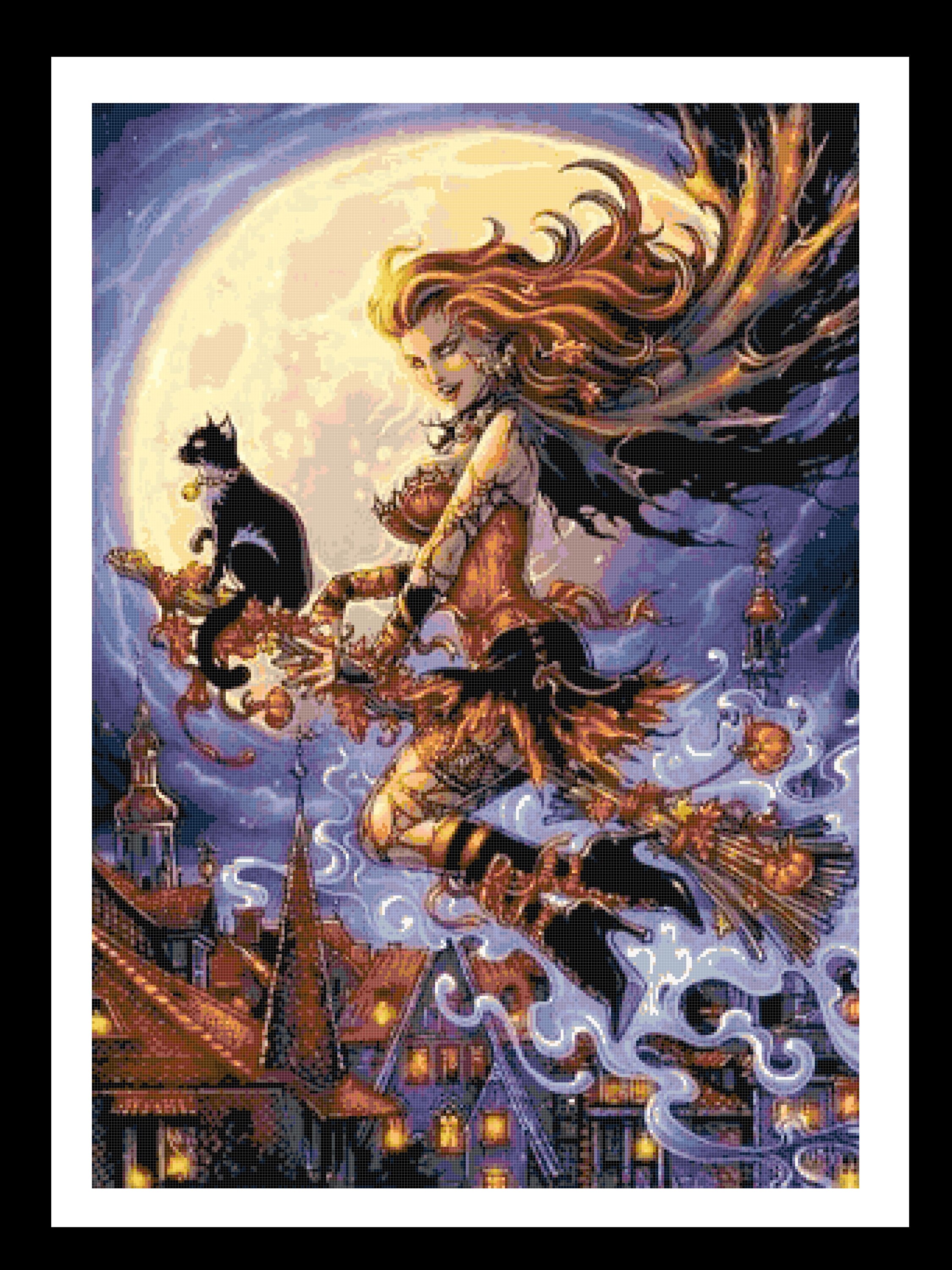 Witch Counted Cross Stitch Pattern Digital Download PDF - Etsy