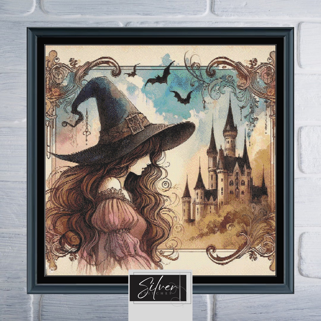 Watercolour Witch Counted Cross Stitch Pattern | Digital Download PDF ...