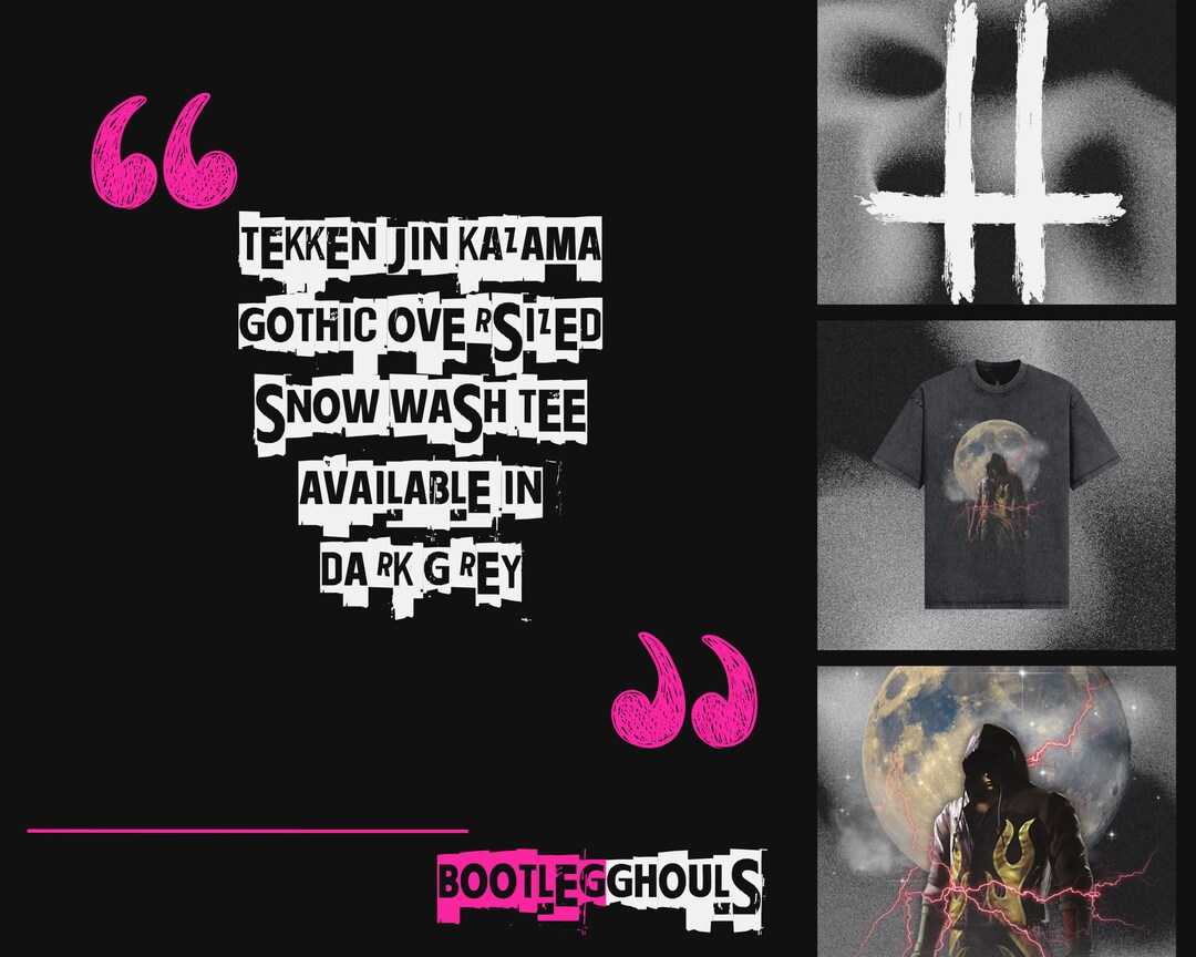 Tekken Jin Kazama Gothic Oversized Snow Wash Tee - Etsy