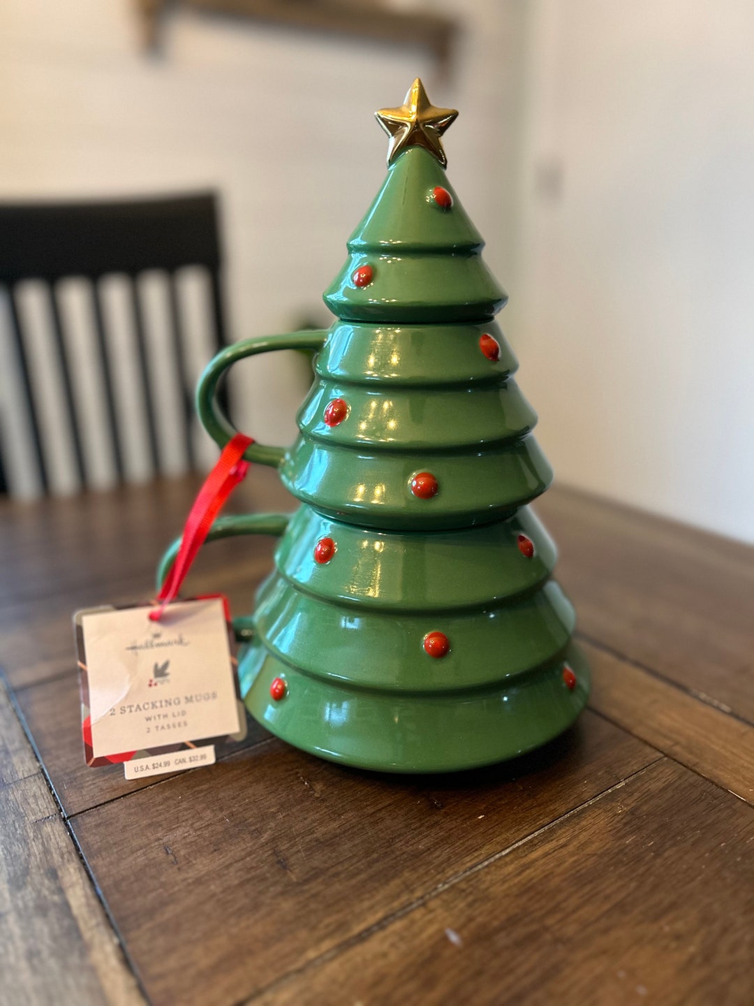 Hallmark Stacking Christmas Tree Mugs - Etsy