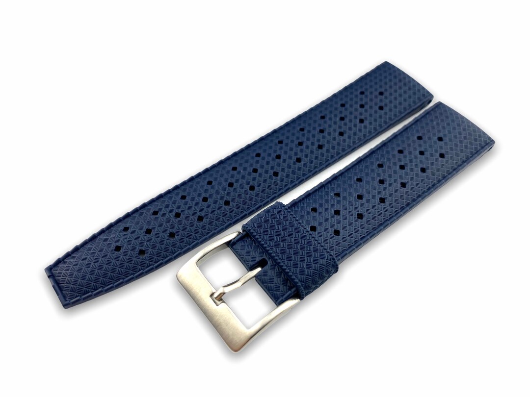 20mm 22mm Navy Dark Blue Tropical Rubber Silicone Strap Band Fits Most ...