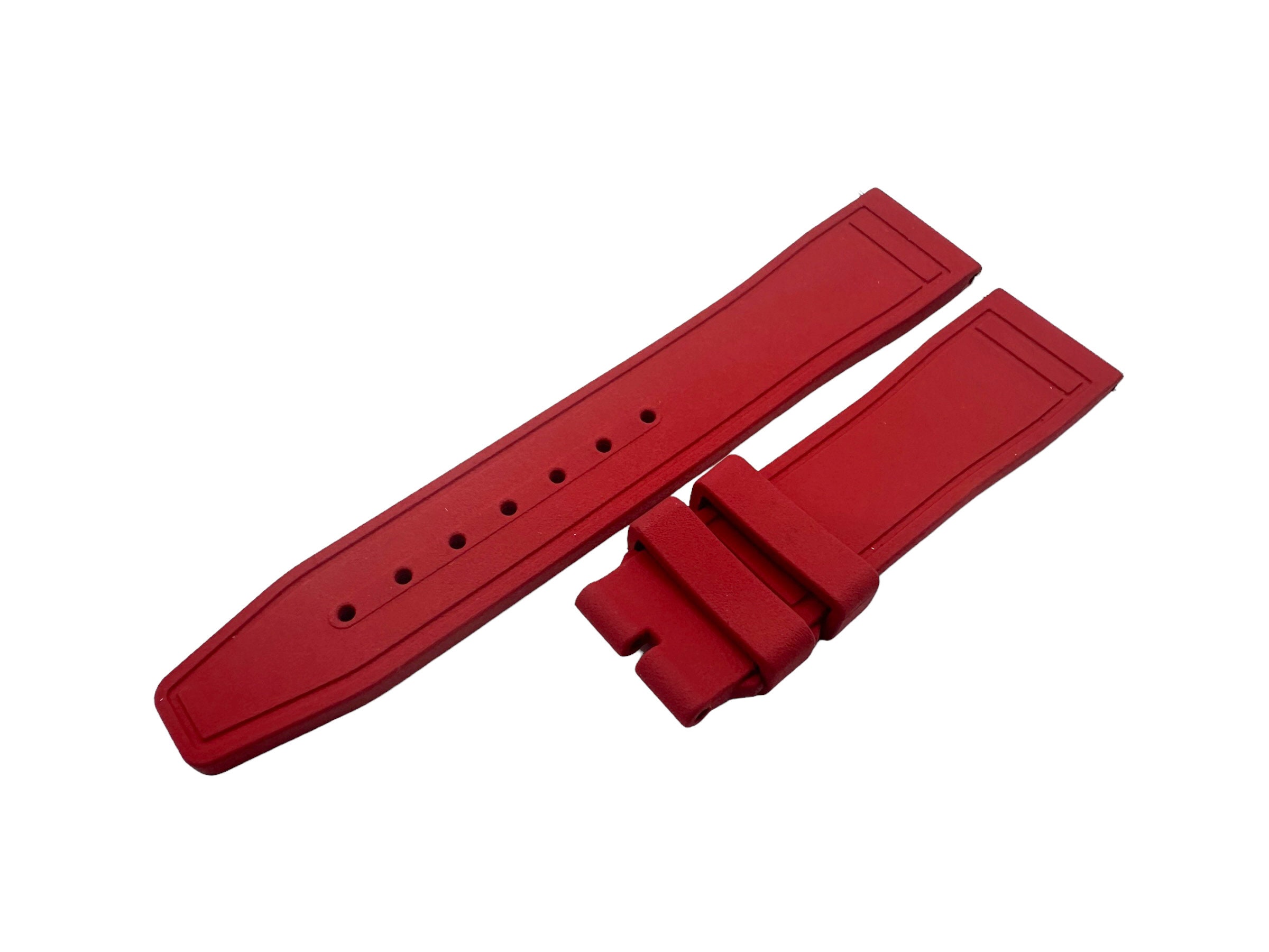 Red Rubber Silicone 20mm 21mm 22mm Strap Band Fits Most Watches ...