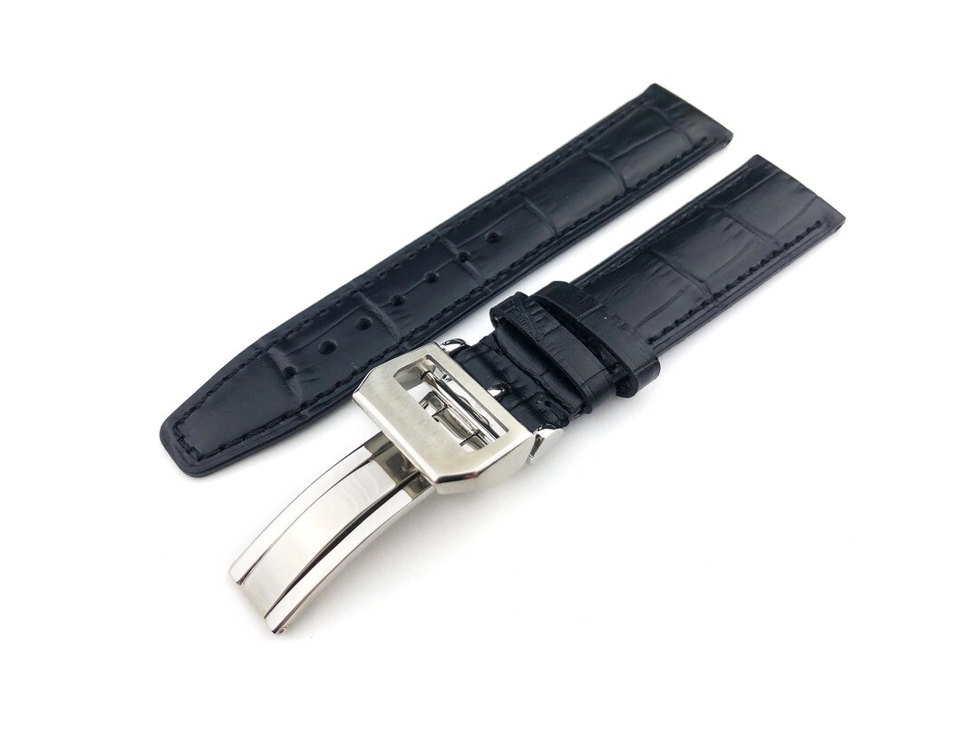 Black Genuine Leather 20mm 21mm 22mm Strap Band Fits Most Watches ...