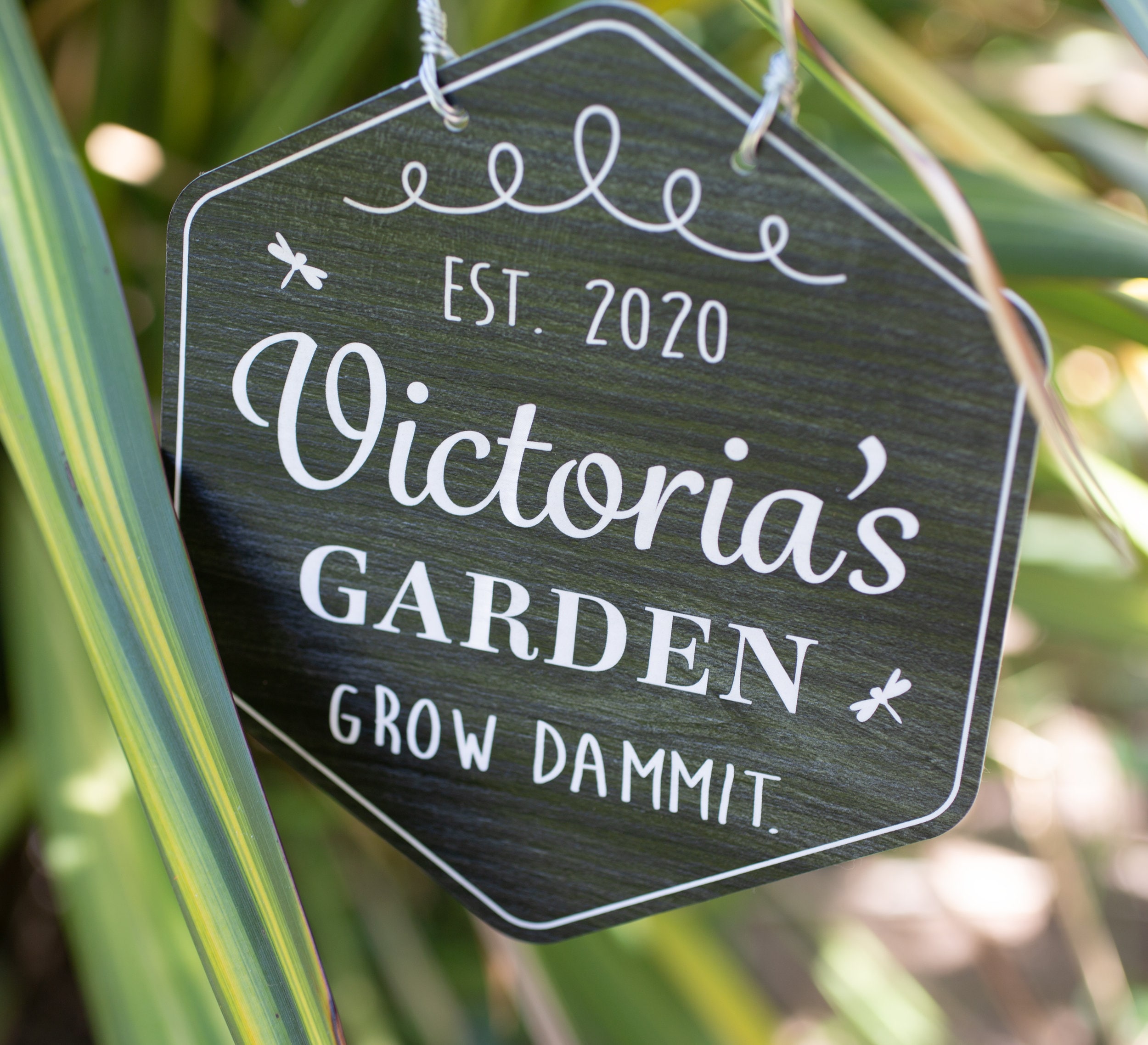 6 Charcoal Barn Wood Sign Custom Garden Sign Custom | Etsy