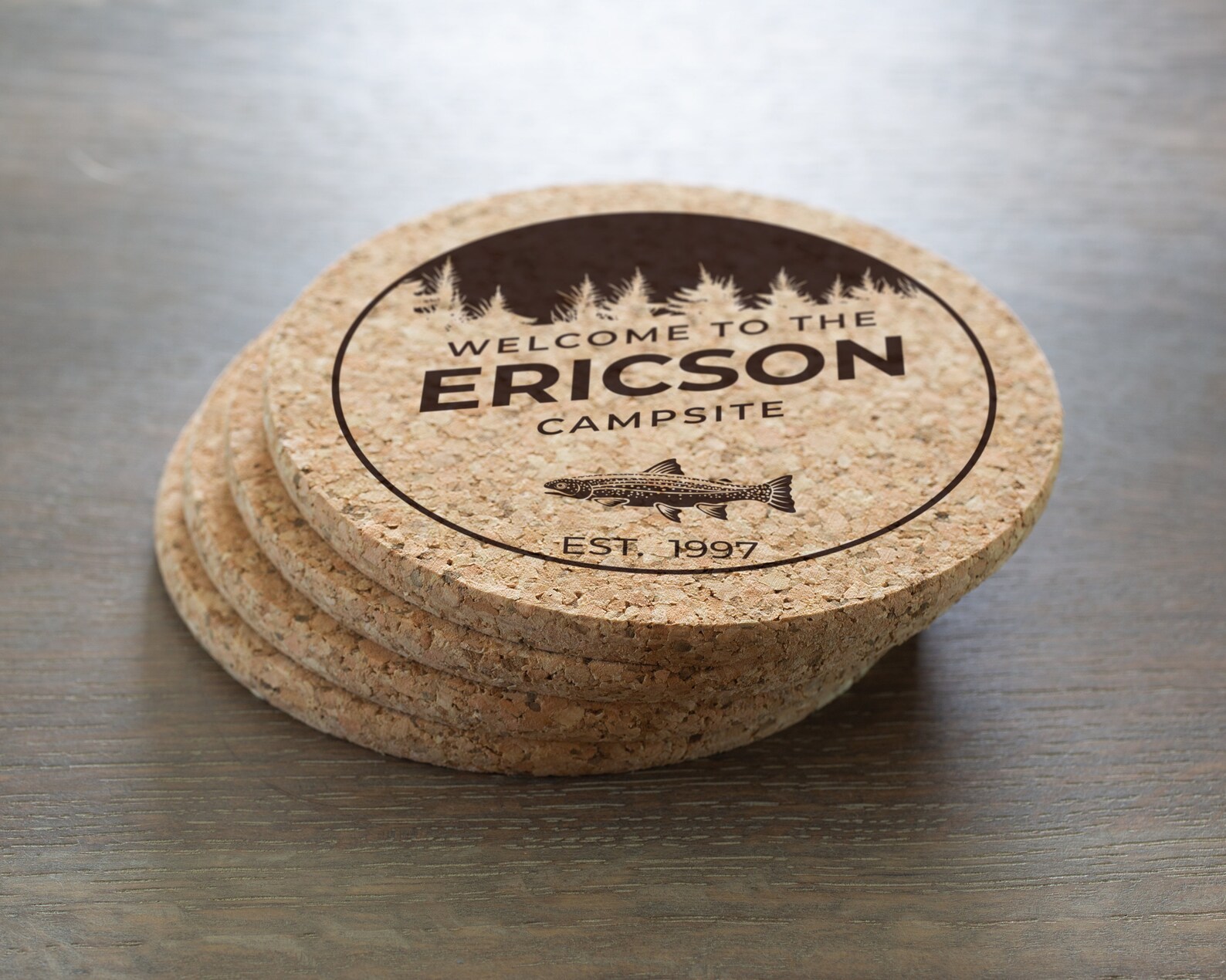 Personalized Camping Coasters Custom Coaster Set of 4 | Etsy