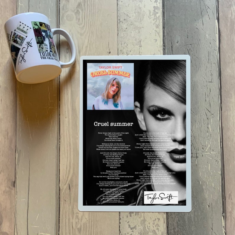 Taylor Swift Calm Down Song Lyrics Metal A4 Sign Wall Etsy