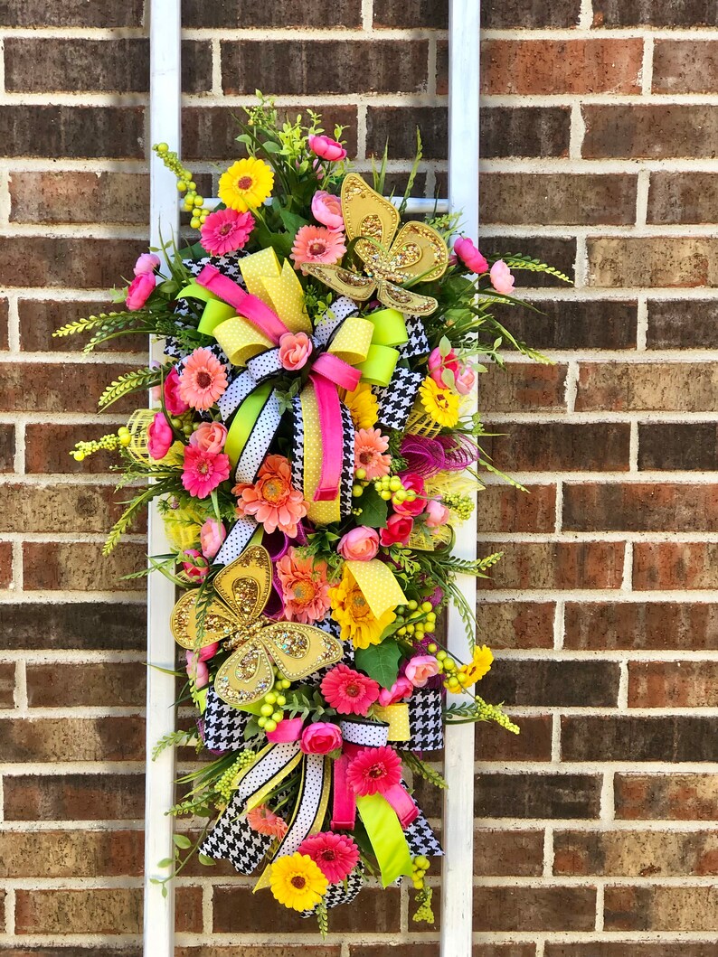 Spring Wreath, Spring Swag, Front Door Spring Swag, Color Wreath ...