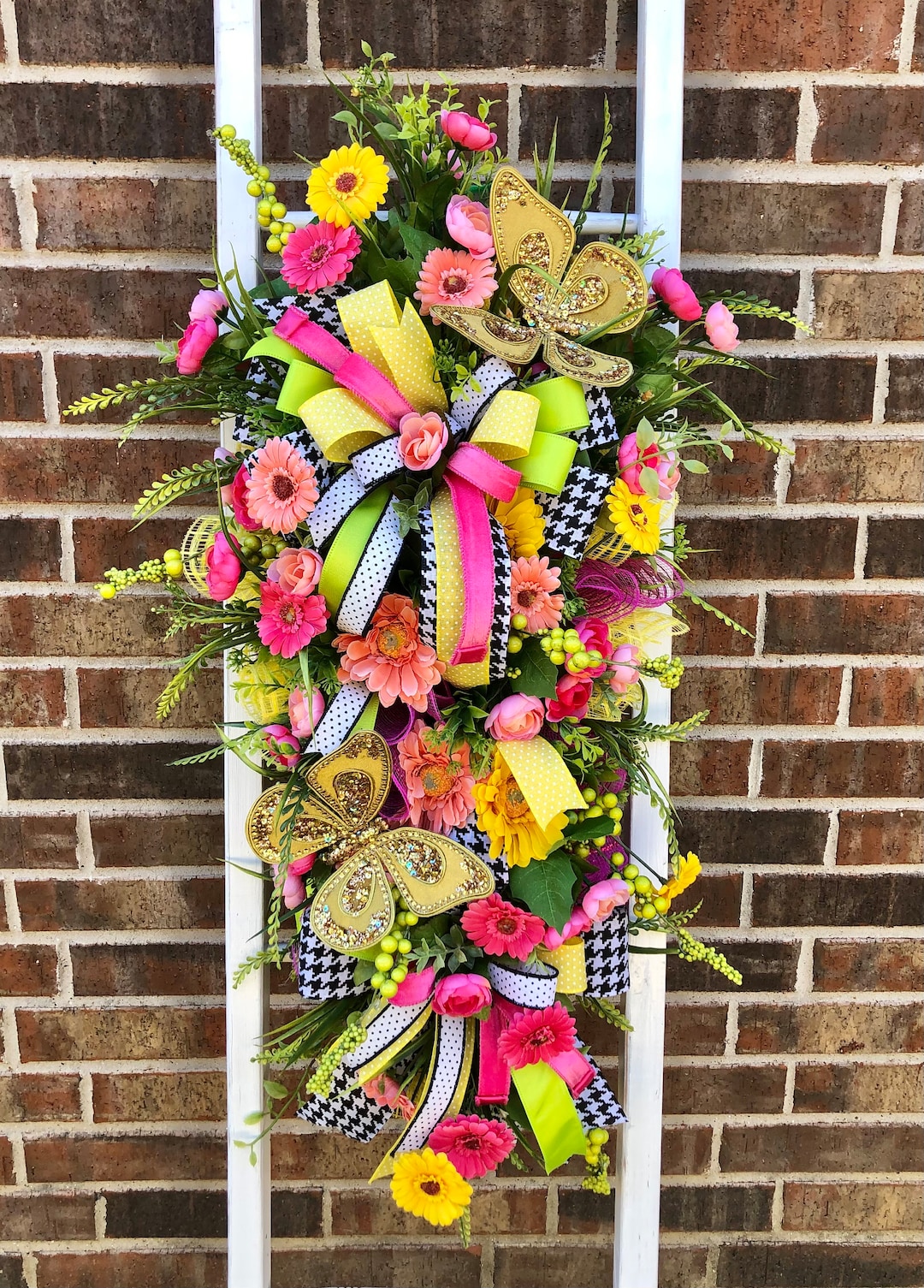 Spring Wreath, Spring Swag, Front Door Spring Swag, Color Wreath ...