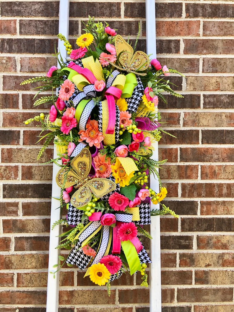 Spring Wreath, Spring Swag, Front Door Spring Swag, Color Wreath ...