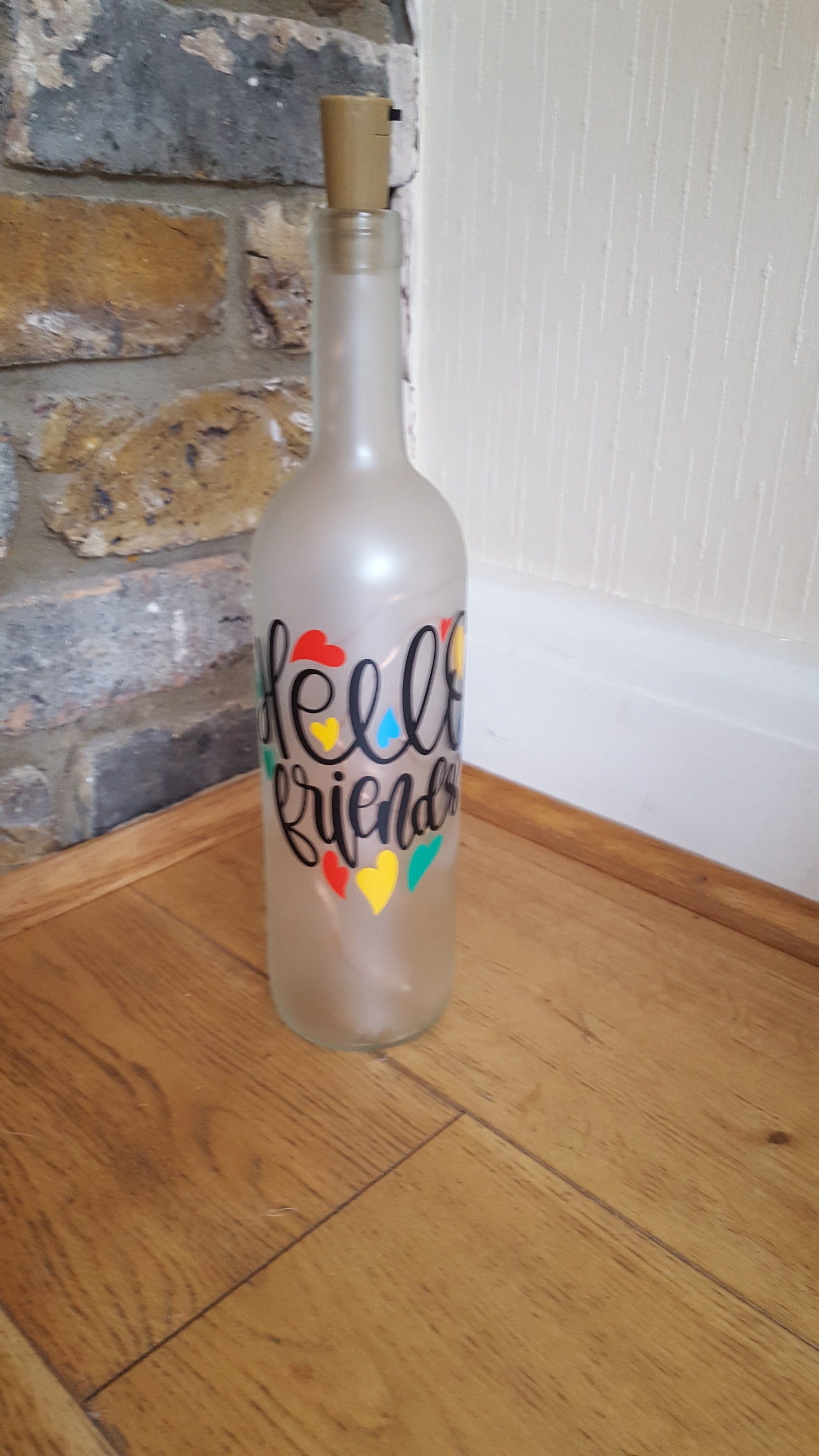 Personalised frosted led light bottle | Etsy