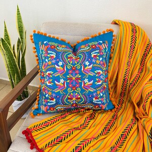 Mexican Embroidered Pillow Throw Pillows Covers Cushion Floral - Etsy