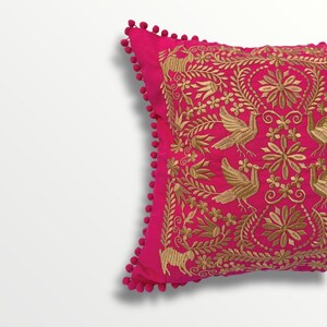 Mexican Throw Pillow Floral Embroidered Pillow Mexico Style Decor ...