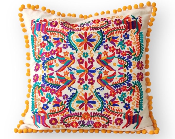 Mexican Decorative Pillow Cover. Mexican Pillow Cases. Embroidered ...