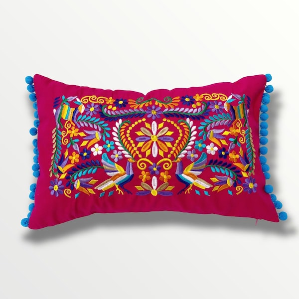 Mexican Embroidered Pillow Cover - Etsy