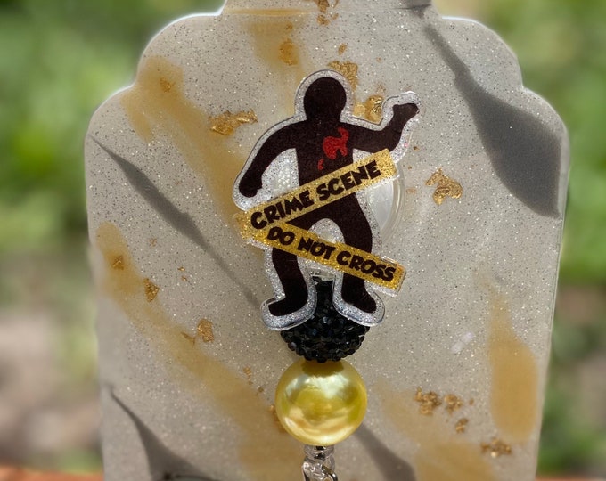 Crime Scene Forensics True Crime Badge Reel Glitter - Etsy