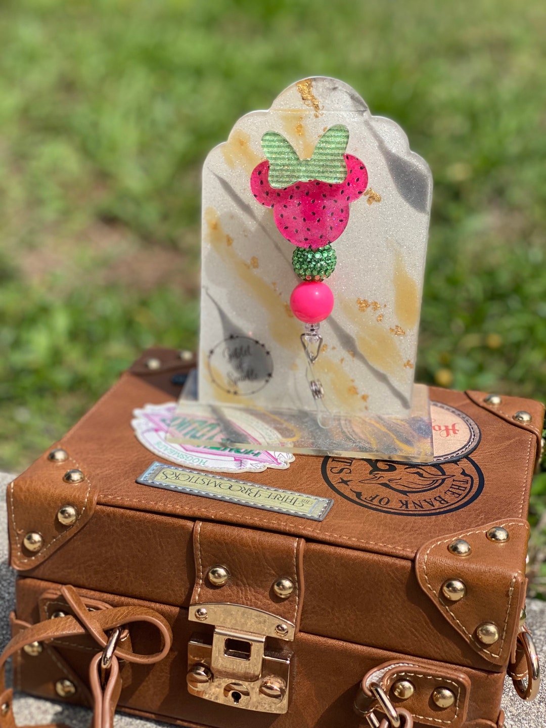 Watermelon Mouse Badge Reel - Watermelon Mouse - Summer Mouse ...