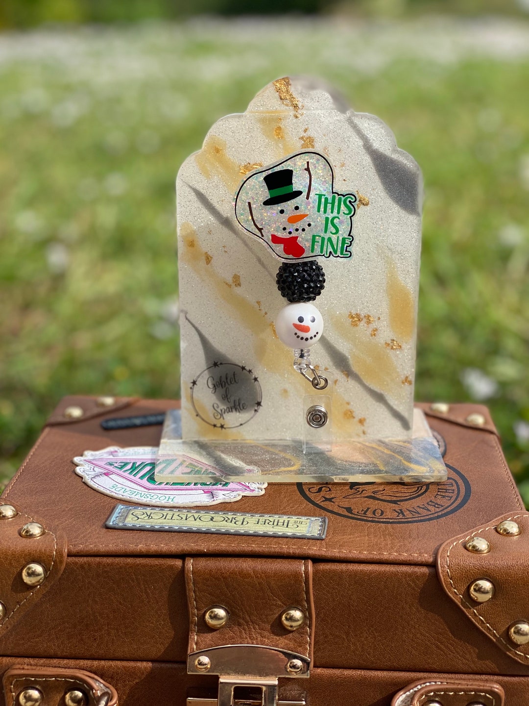 Christmas Badge Reel - This is Fine - Melted Snowman Badge Reel ...