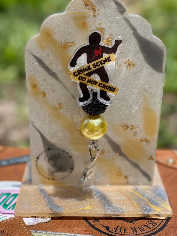 Crime Scene Forensics True Crime Badge Reel Glitter - Etsy