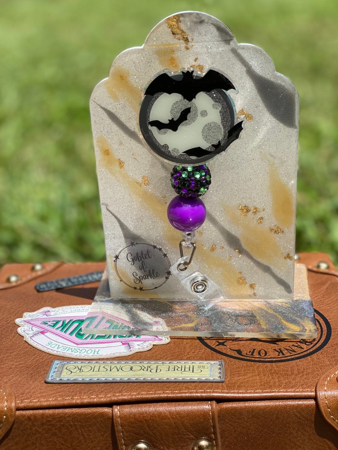 Bat Full Moon Badge Reel - Bat Badge Reel - Halloween Badge Reel ...