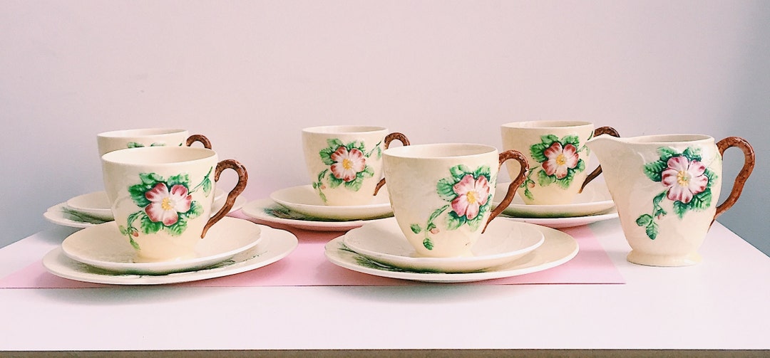 Carlton Ware England-5 SETTINGS - Tea Seat - 'wild Rose' Floral Tea Set ...