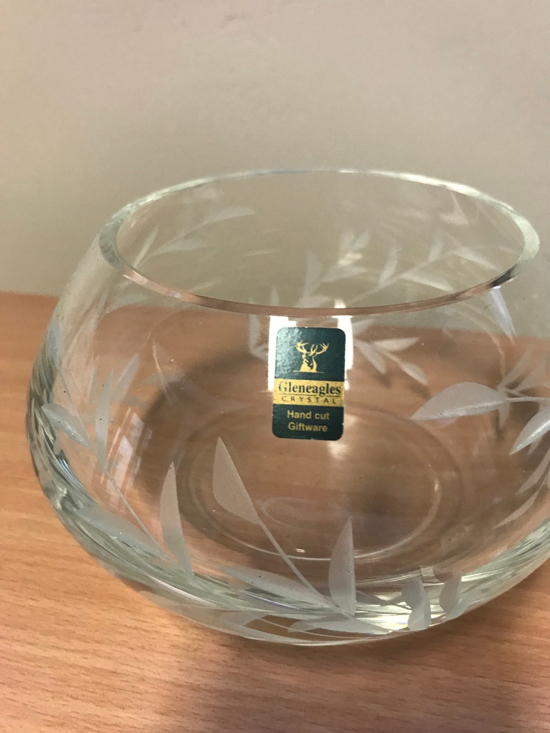 Gleneagles Crystal Glass Hand Cut Bowl - Vintage Glass Bowl - Etsy UK