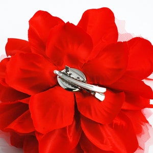 Large Red Flower Pin - Etsy