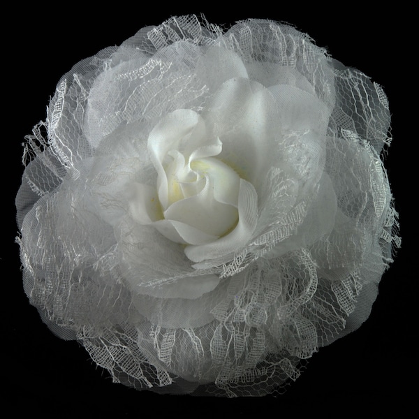 White Lace Flower Brooch - Etsy