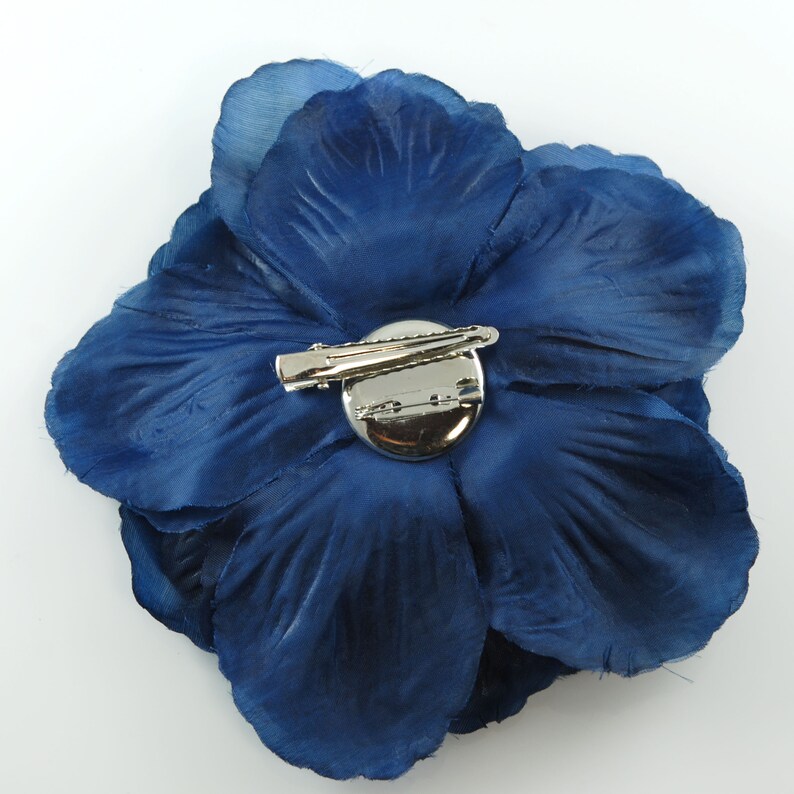 Blue Fabric Flower Brooch - Etsy