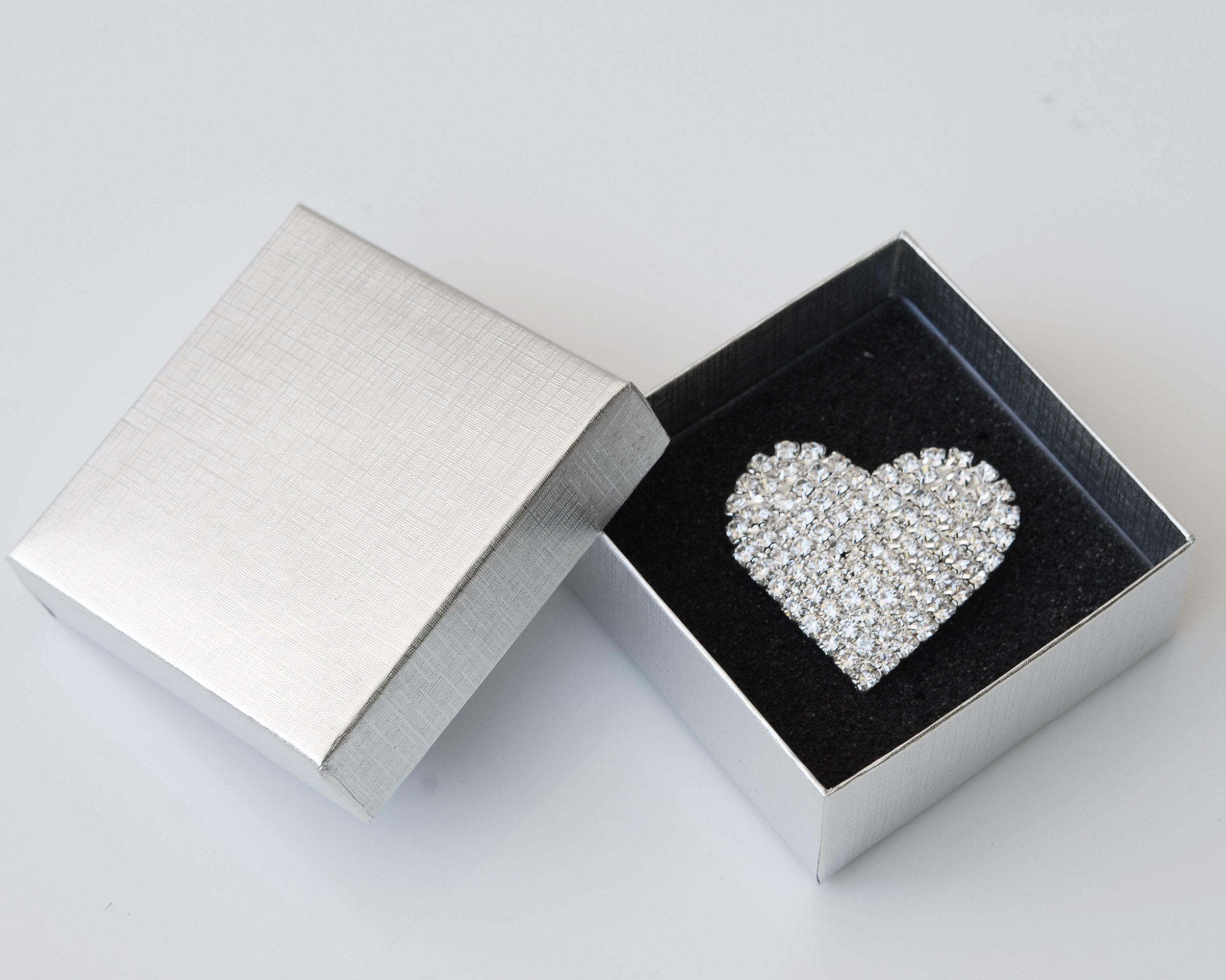 Rhinestone Heart Brooch - Etsy