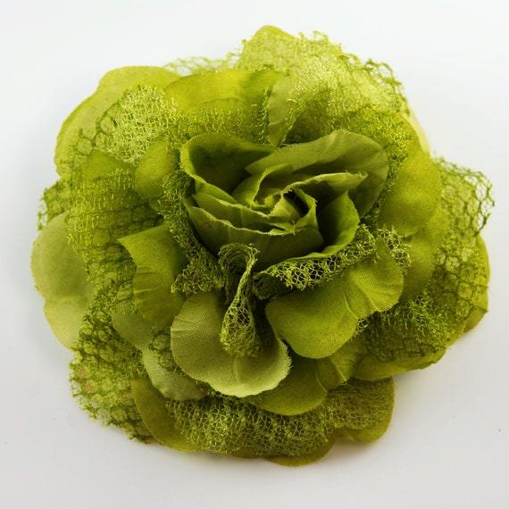 Moss Green Lace Flower | Etsy