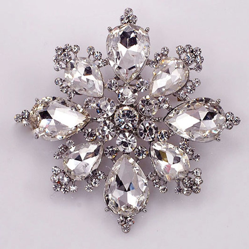Clear Crystal Rhinestone Brooch - Etsy