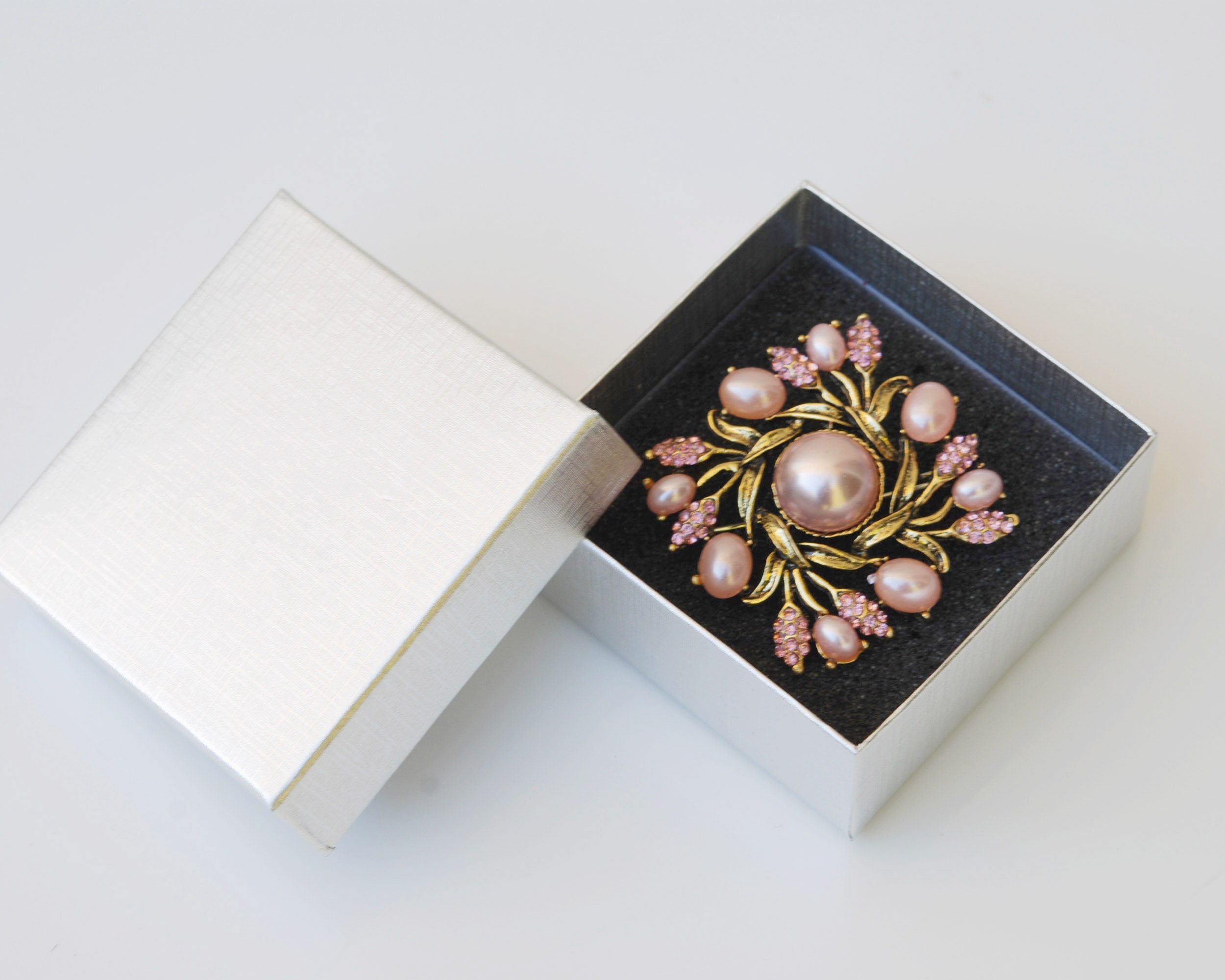 Pink Pearl Brooch - Etsy