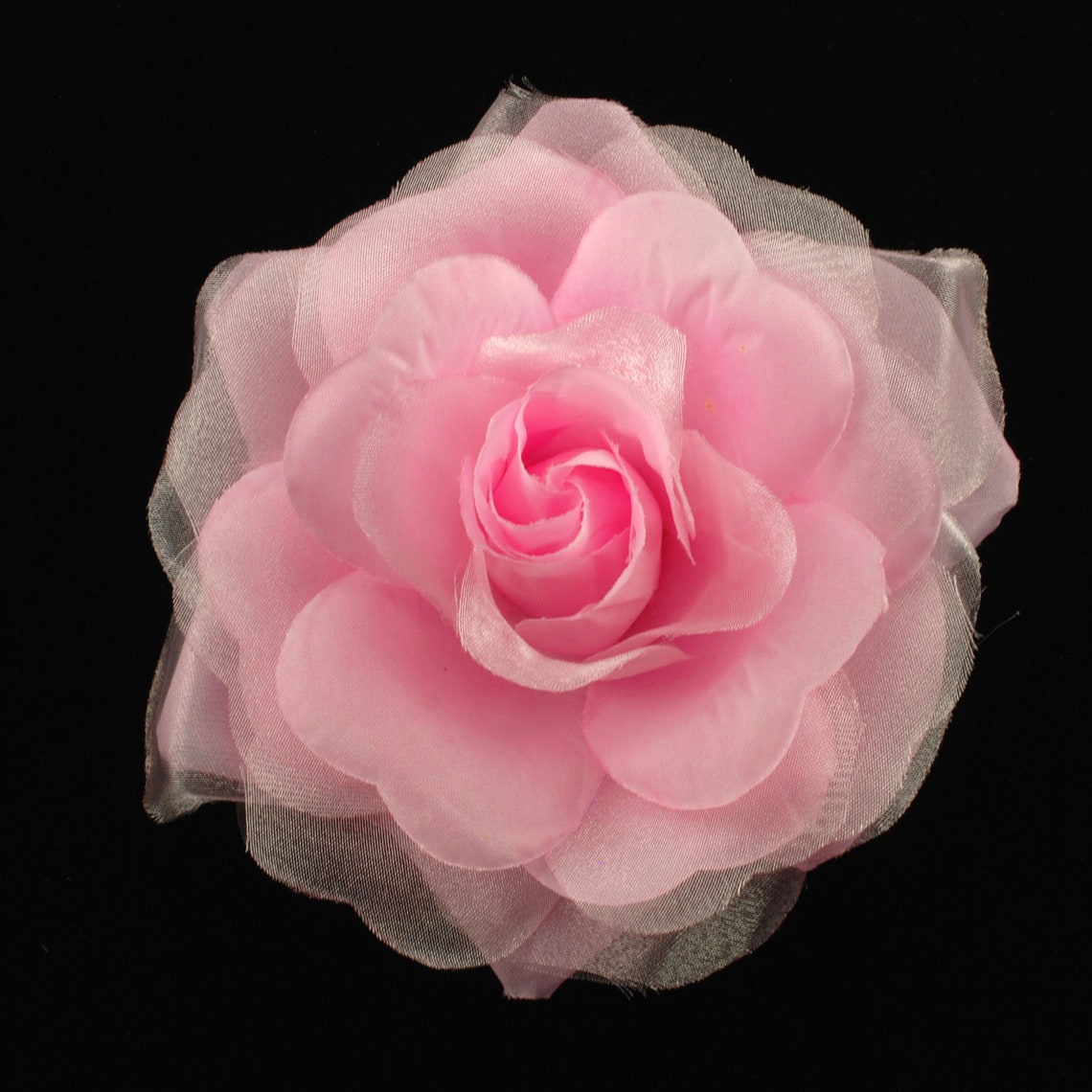 Pink Organza Rose Flower - Etsy