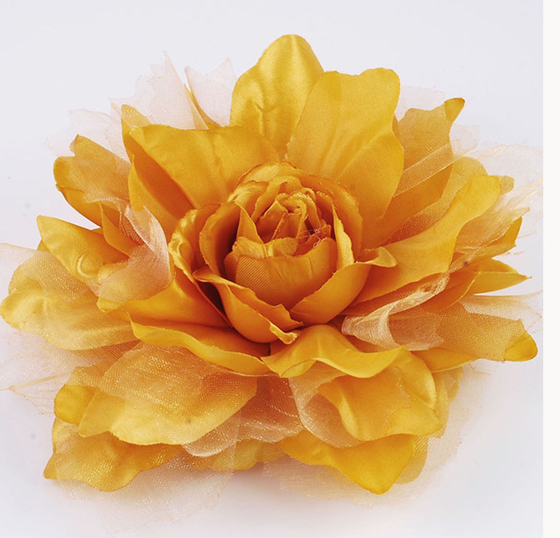 Large Gold Fabric Flower - Etsy