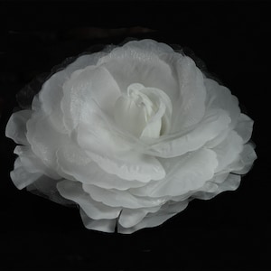 7" Super Large White Handmade Fabric Flower - Etsy