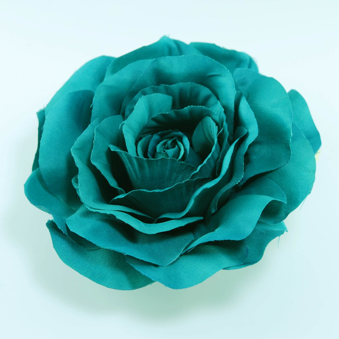 Teal Color Rose Fabric Flower - Etsy
