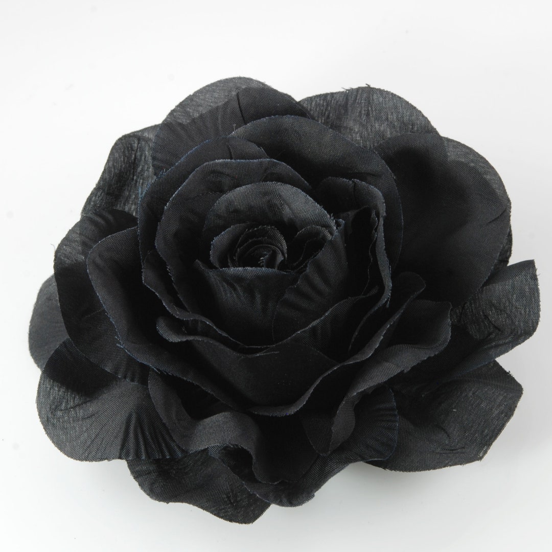 Black Rose Flower Pin - Etsy