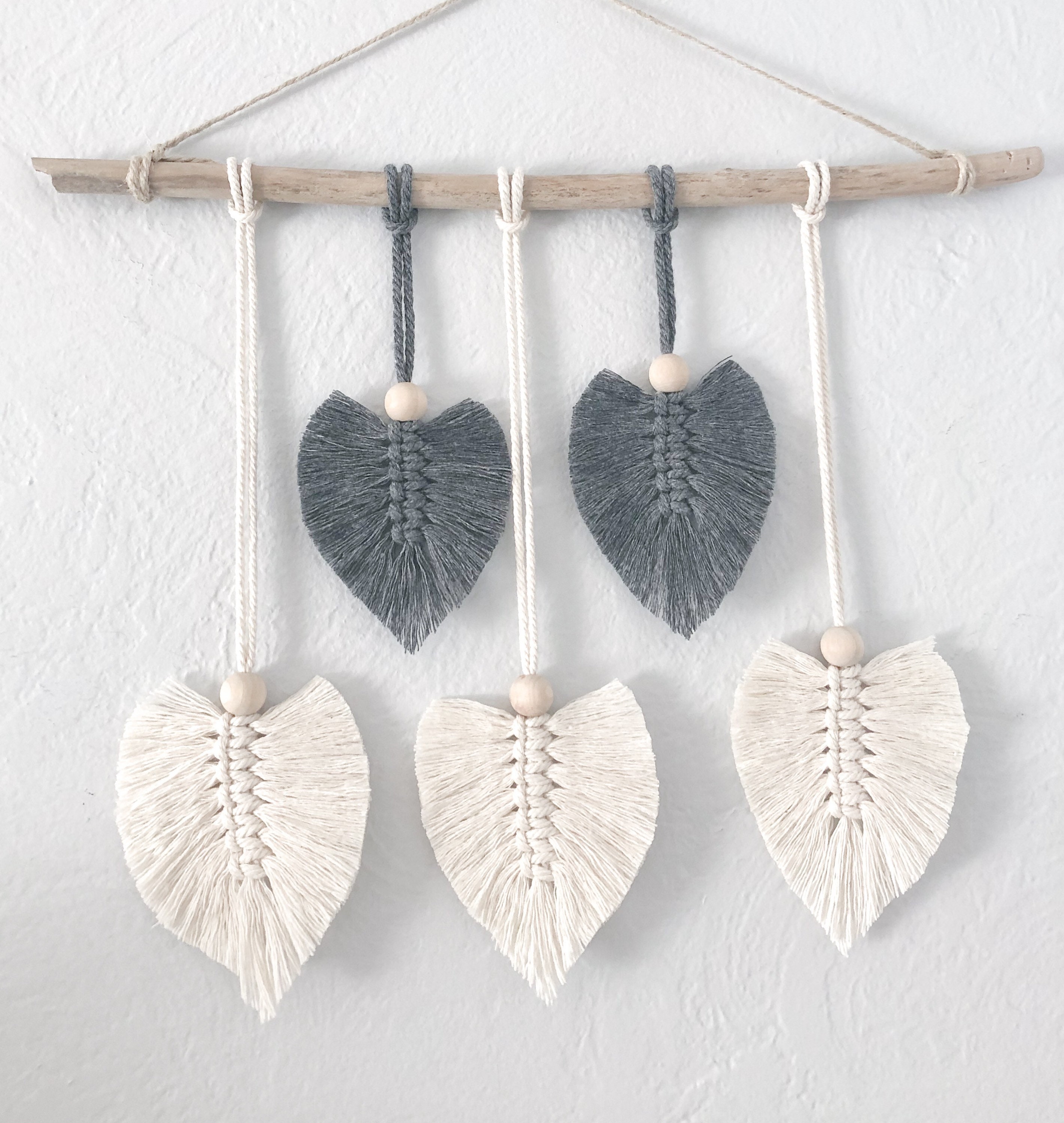 Custom Macrame Feather Hanging 5 Feathers | Etsy
