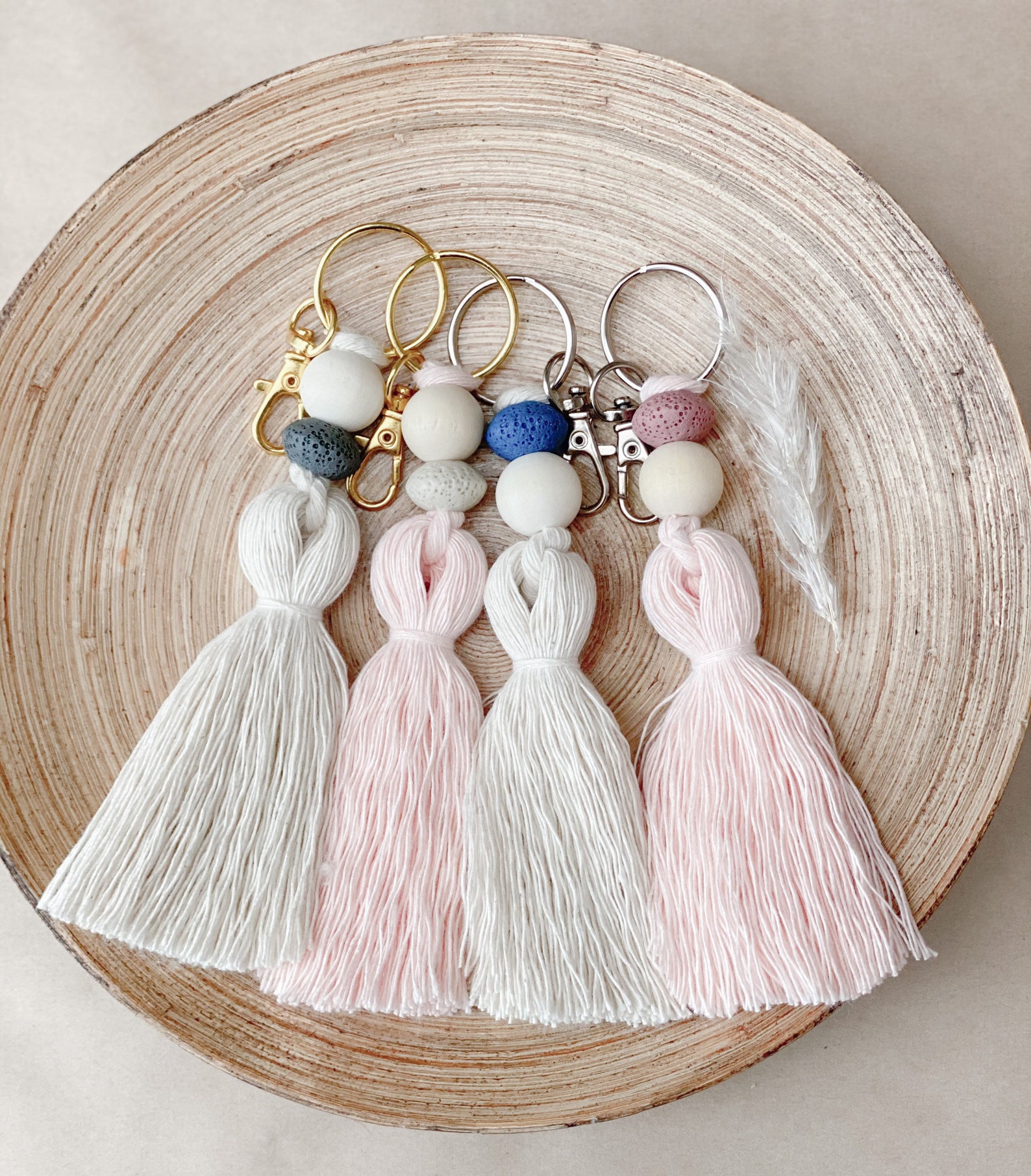 Essential Oil Diffuser Tassel Keychains With Lava Bead | Etsy