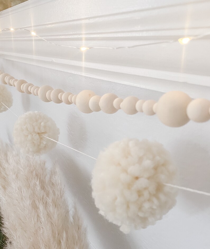 Cream Pompom Garland / Pompom String | Etsy