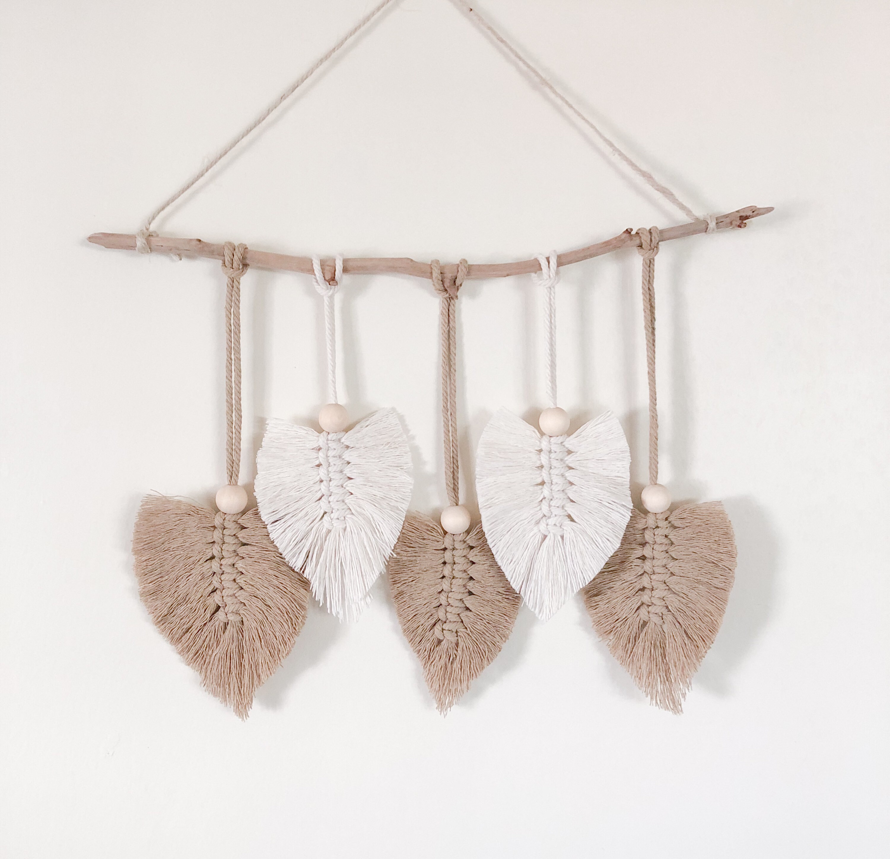 Custom Macrame Feather Hanging 5 Feathers | Etsy