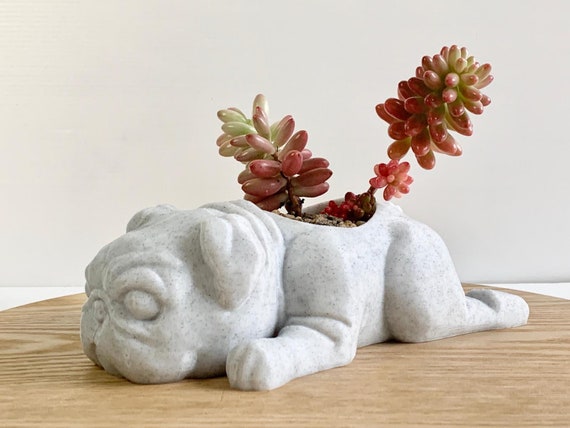 Pug Planter Pug Gift Idea Pug Loss Memorial Dog Planter - Etsy