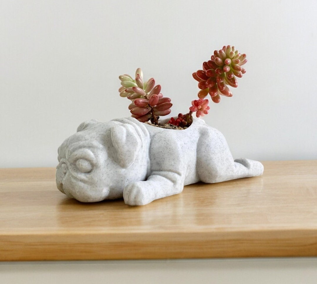 Pug Planter, Pug Gift Idea, Pug Loss Memorial, Dog Planter, Pug Decor ...