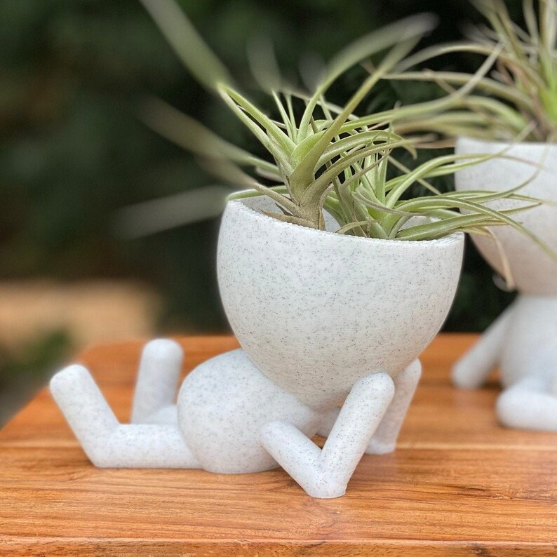 Cute Plant Pot Set People Planters Sitting Zen Garden Decor - Etsy