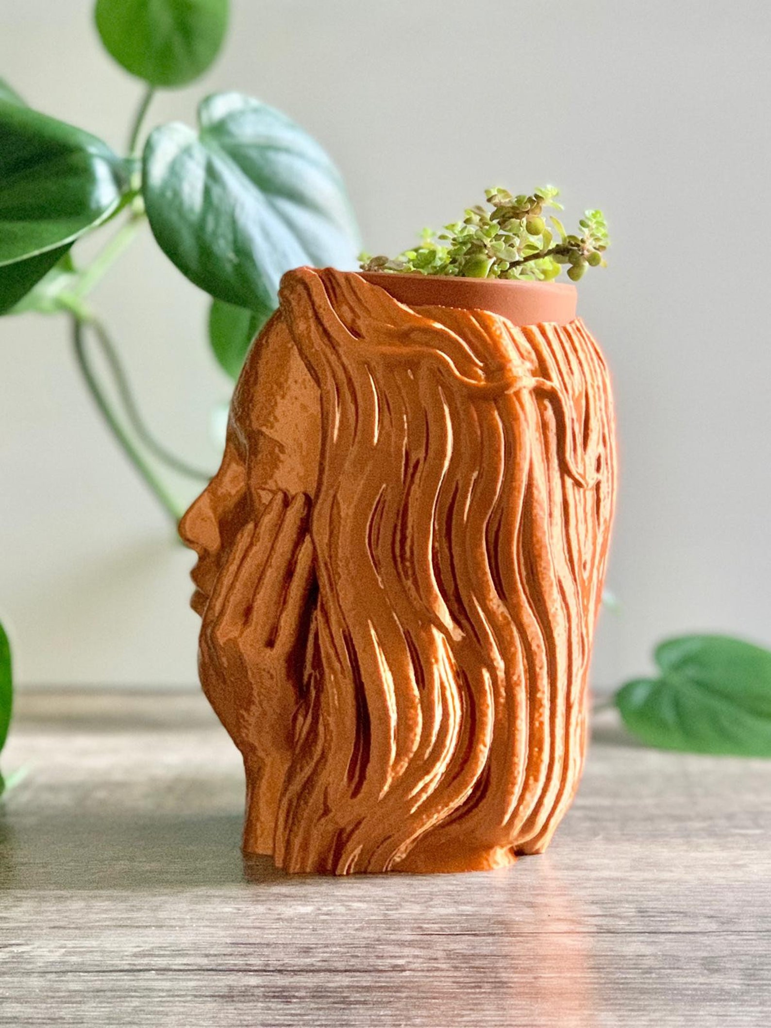 Head Planter Wall Wall Planter Woman Planter Art Deco Girl - Etsy