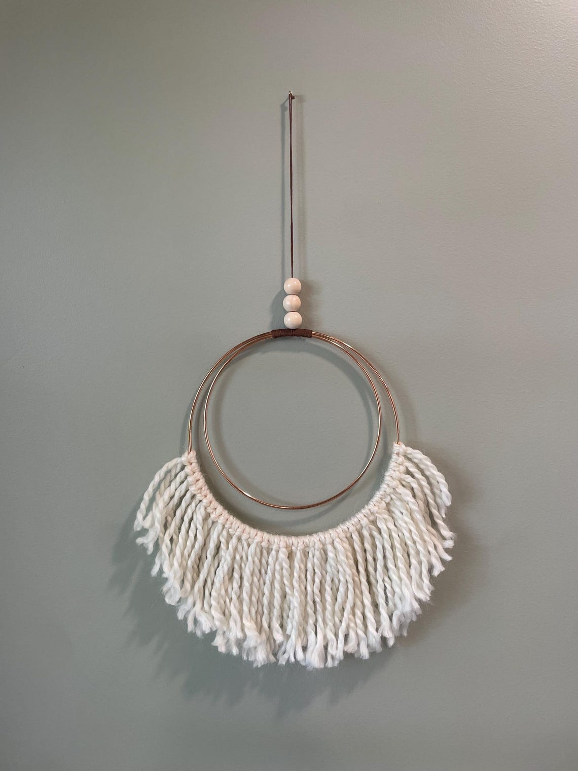 Handmade Boho Stacked Hoops Wall Hanging, Boho Gold Hoop Yarn Wall ...