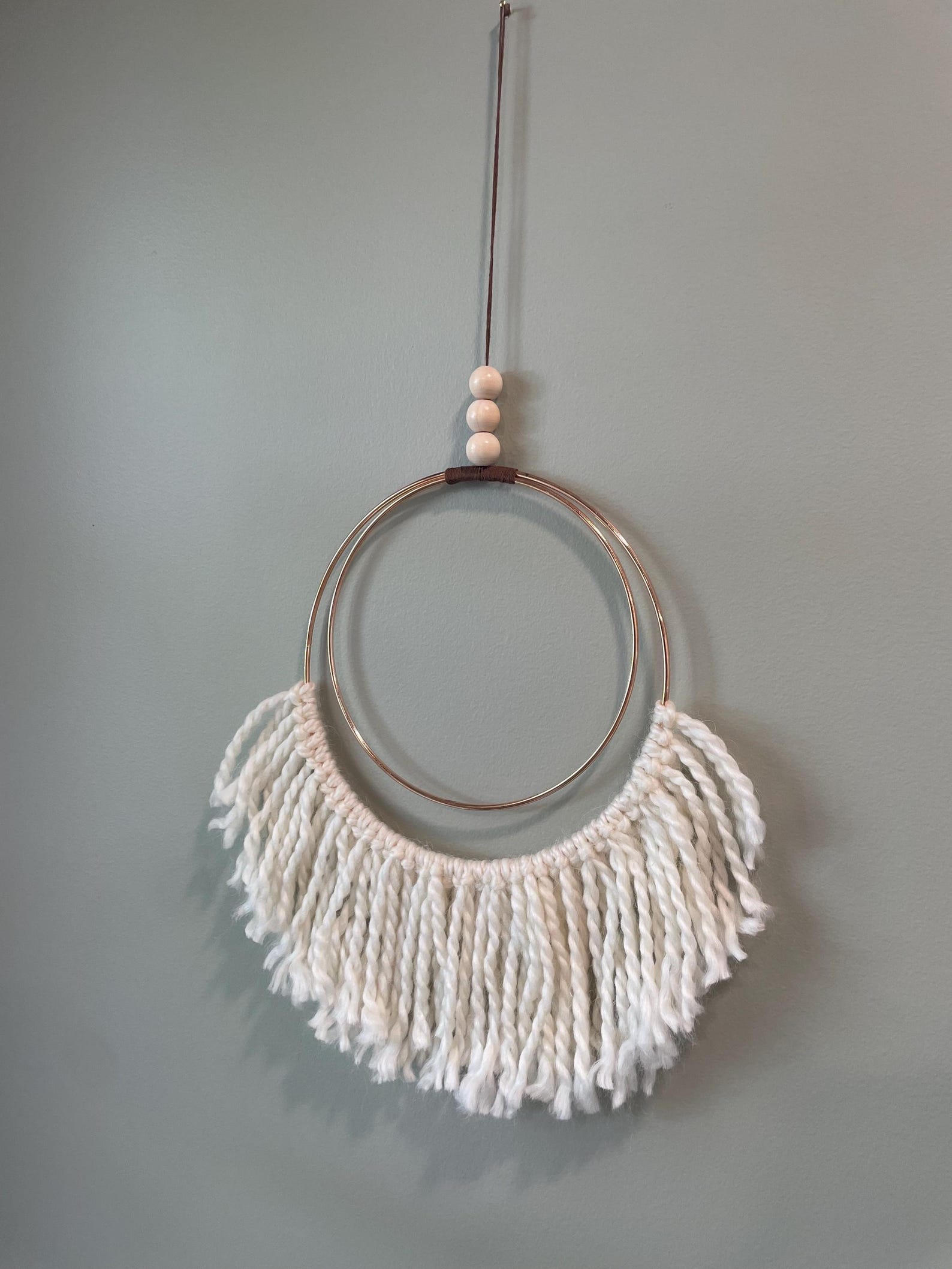 Handmade Boho Stacked Hoops Wall Hanging, Boho Gold Hoop Yarn Wall ...